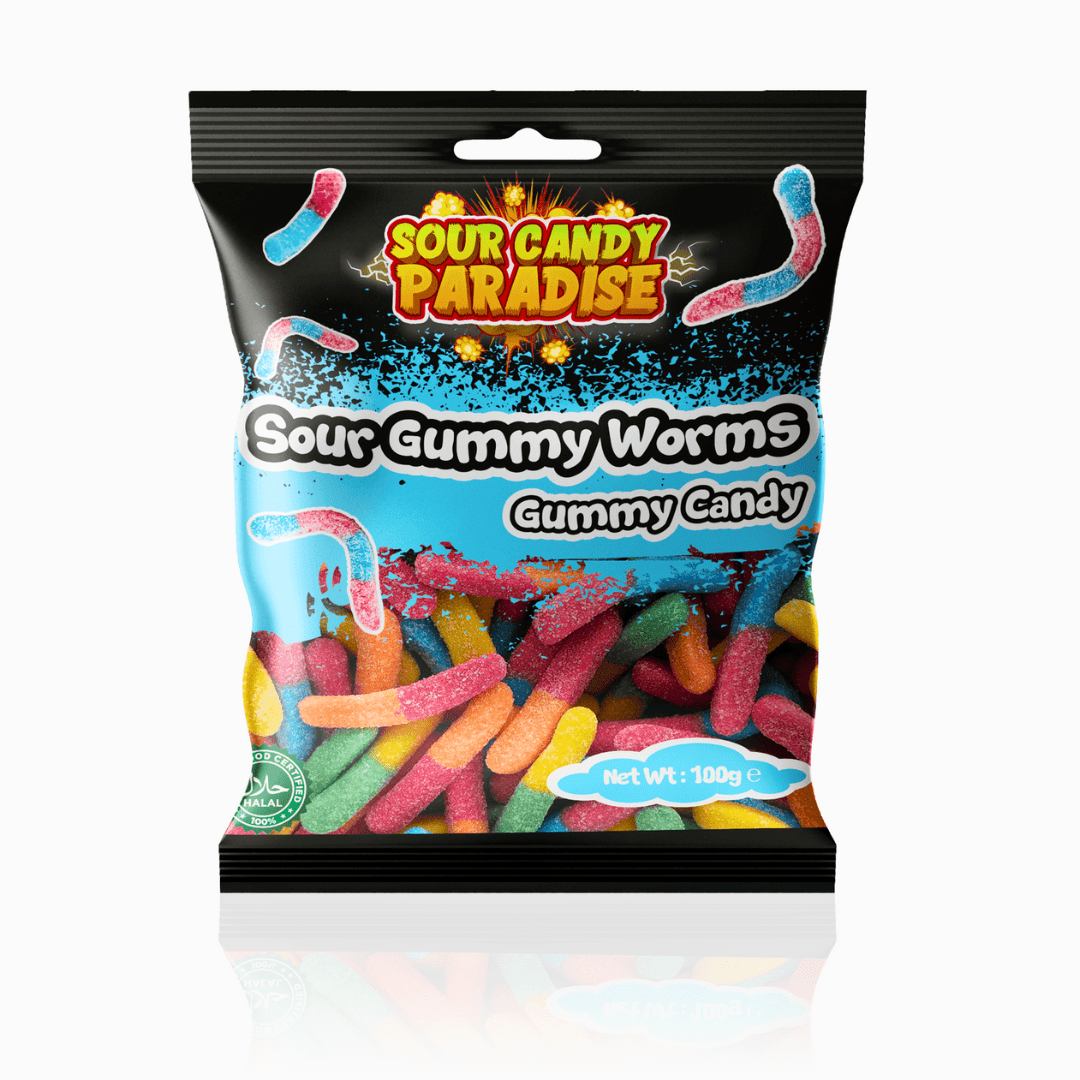 Candy Paradise Sour Worms - 12 x 100g